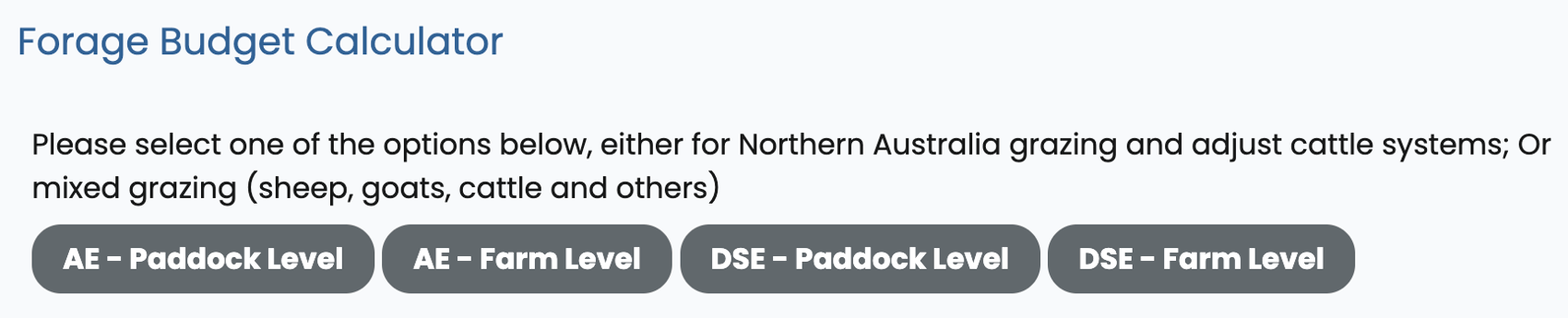 Cibo Labs Forage Budget Calculator – Quick Start Guide